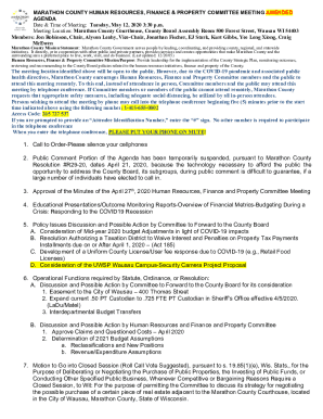Fillable Online Human Resources Committee - Marathon County Fax Email Print - pdfFiller