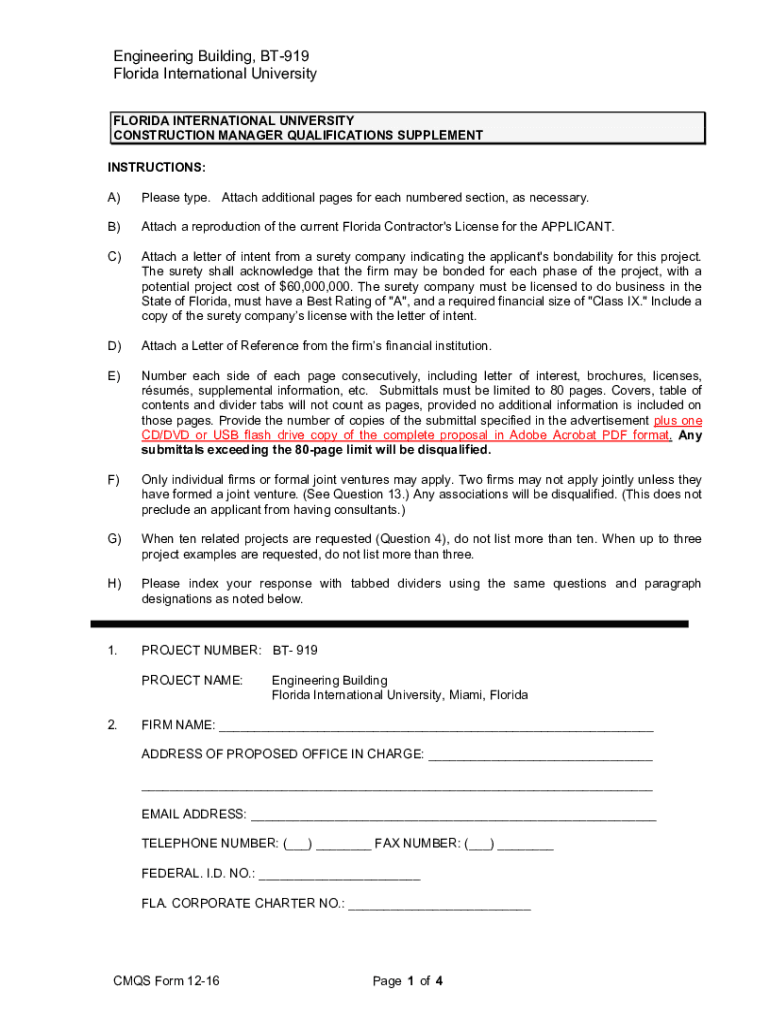 Fillable Online Engineering Building, BT-919 Florida International ...