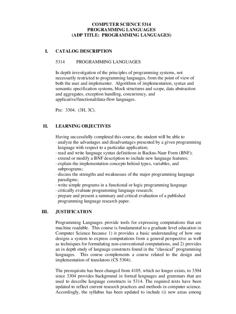 Fillable Online A List Of Programming Languages Every Programmer Fax Email Print Pdffiller