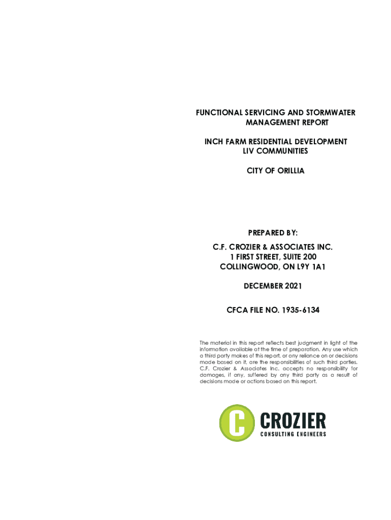 Fillable Online Functional Servicing and Stormwater Management Report ...