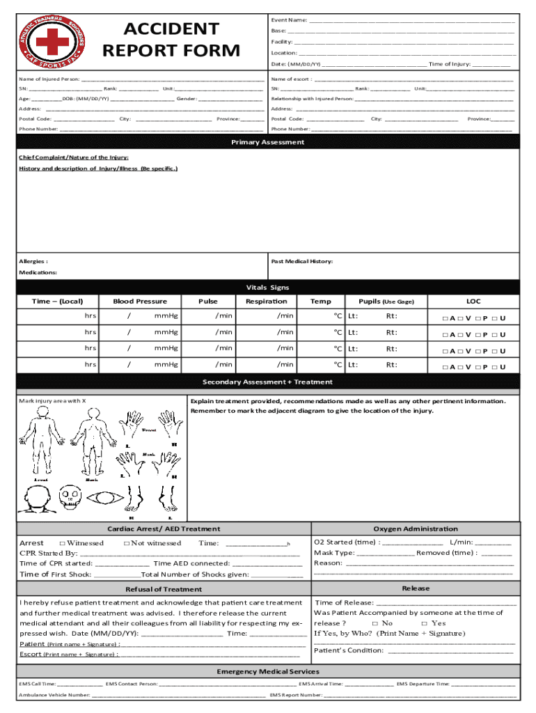 Fillable Online Incident/Accident Report Form Today's Date - SharpSchool Fax Email Print - pdfFiller