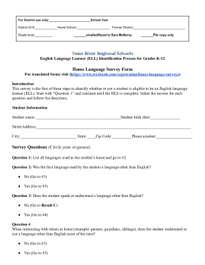 Fillable Online What is a Home Language Survey Form? Fax Email Print ...