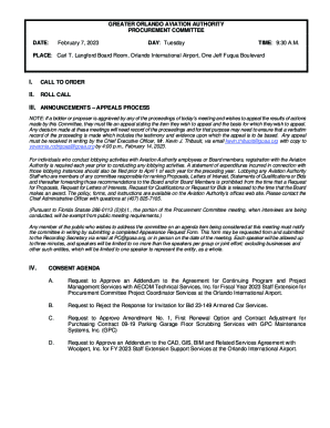 Fillable Online PROCUREMENT COMMITTEE Fax Email Print - pdfFiller