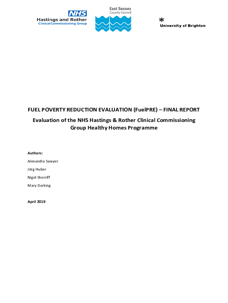 Fillable Online Fuel Poverty Reduction Evaluation ... - The University ...