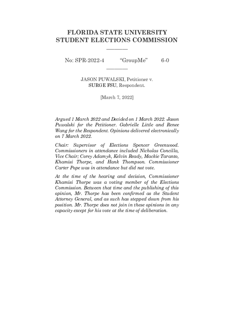 Fillable Online sga fsu FLORIDA STATE UNIVERSITY STUDENT ... - FSU SGA ...