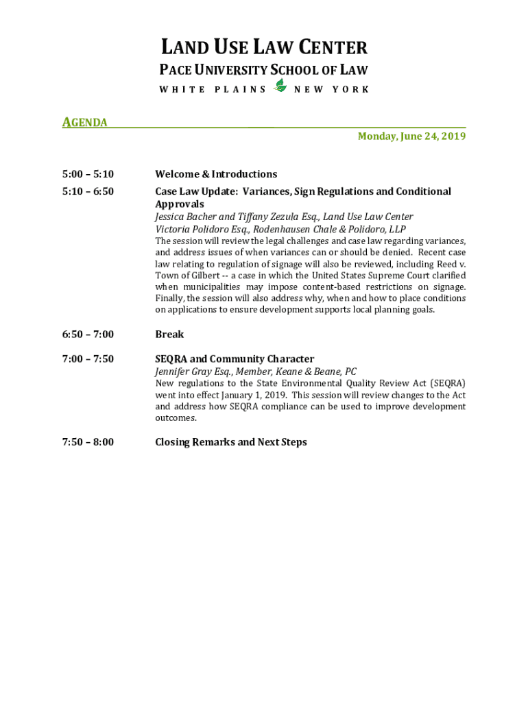 Fillable Online law pace What is Land Use Law - Pace Law School Fax Email Print - pdfFiller