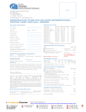 Fillable Online REGISTRATION FORM FOR LES ELFES ... - Les Elfes India ...