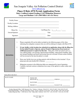 Fillable Online Phase II Rule 4570 Permit Application Form Fax Email ...