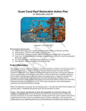 Fillable Online Guam Coral Reef Restoration Action Plan for Restoration ...
