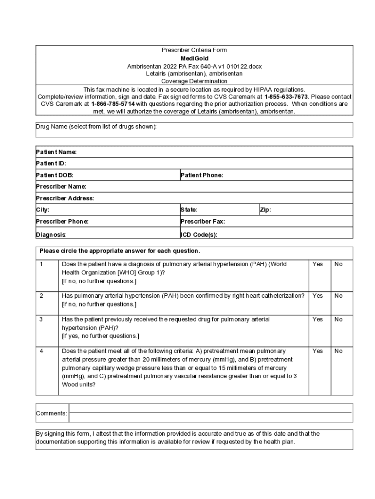 Fillable Online Prior Authorization Request Form for Pulmonary ...