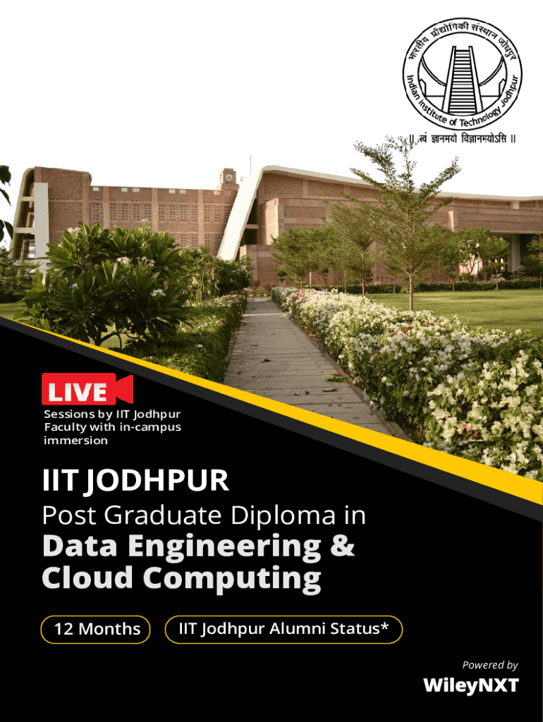 Fillable Online iitj ac IIT Jodhpur Data Engineering and Cloud Computing Brochure 20072022 Fax ...