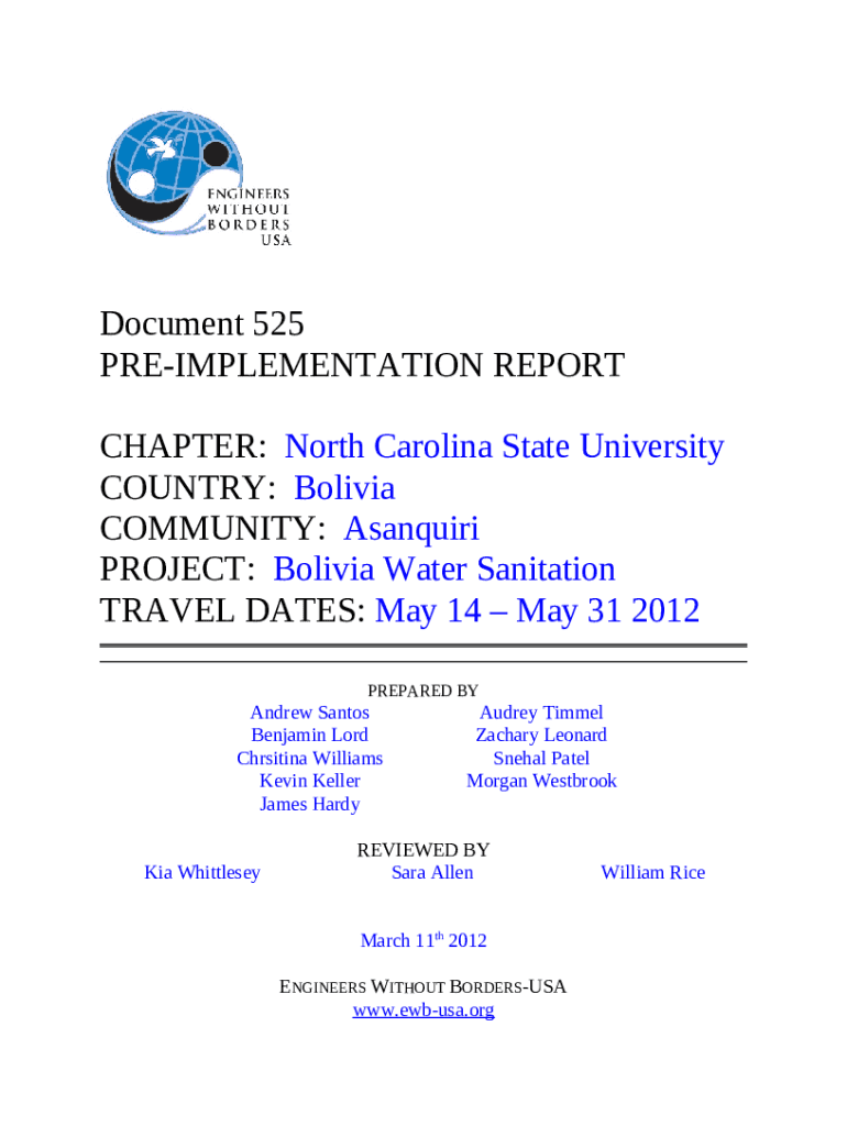 EWB PROJECT: Doc Template | pdfFiller