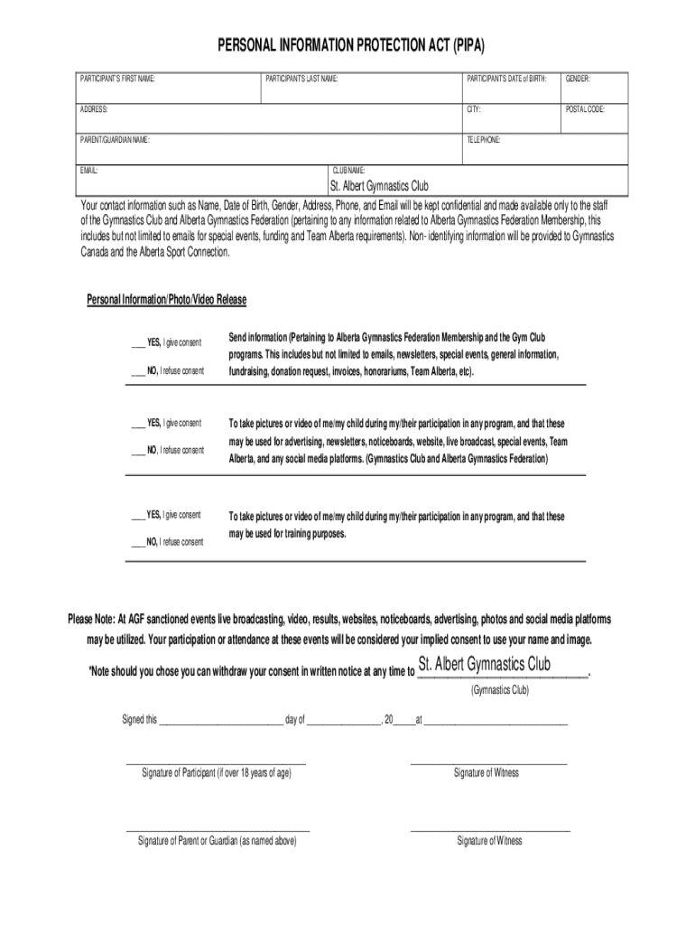 Fillable Online Personal Information Protection ActAlberta.ca Fax Email Print - pdfFiller