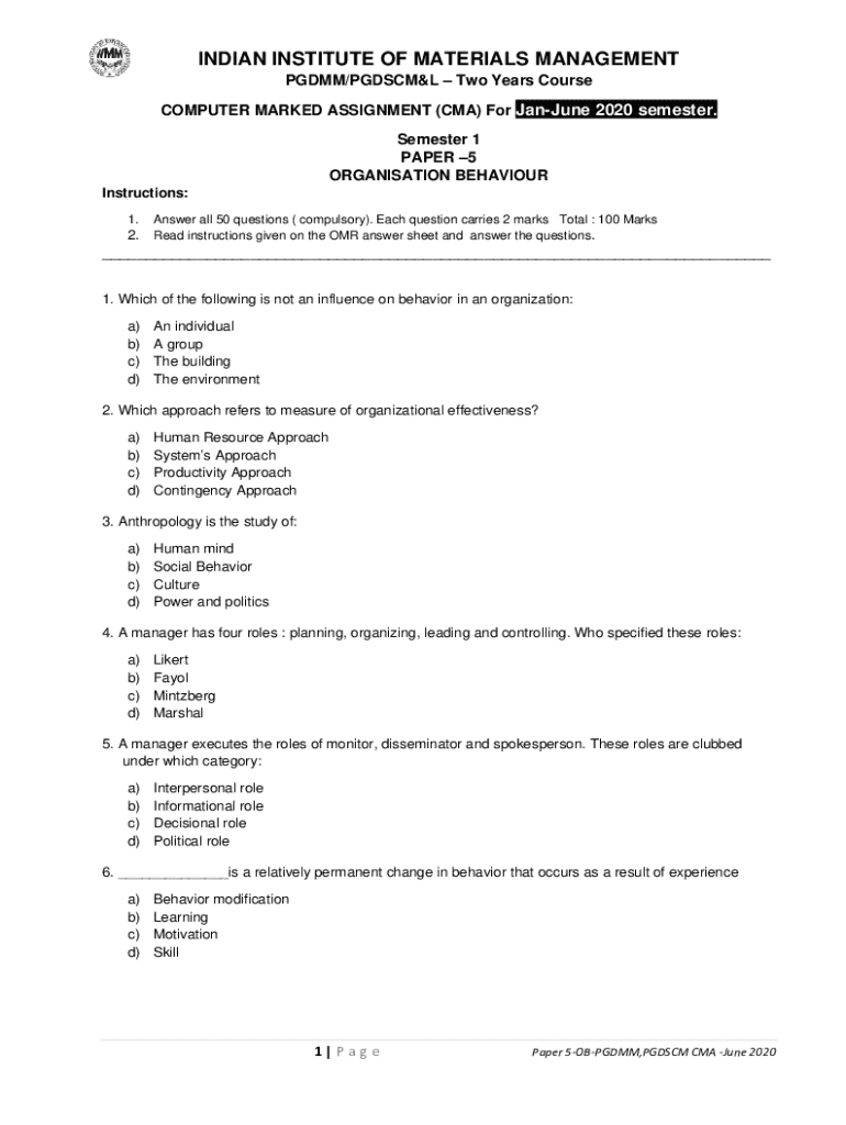 Fillable Online hi i would like to pursue pgdmm pgdscm l courses of indian ... Fax Email Print ...