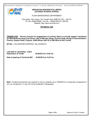 Fillable Online Final Technical Bid for manpower contract Fax Email ...