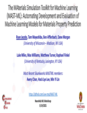 Fillable Online The MAterials Simulation Toolkit for Machine Learning (MAST-ML) Fax Email Print ...