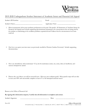 Fillable Online 2019-2020 Undergraduate Student Statement of Academic ...