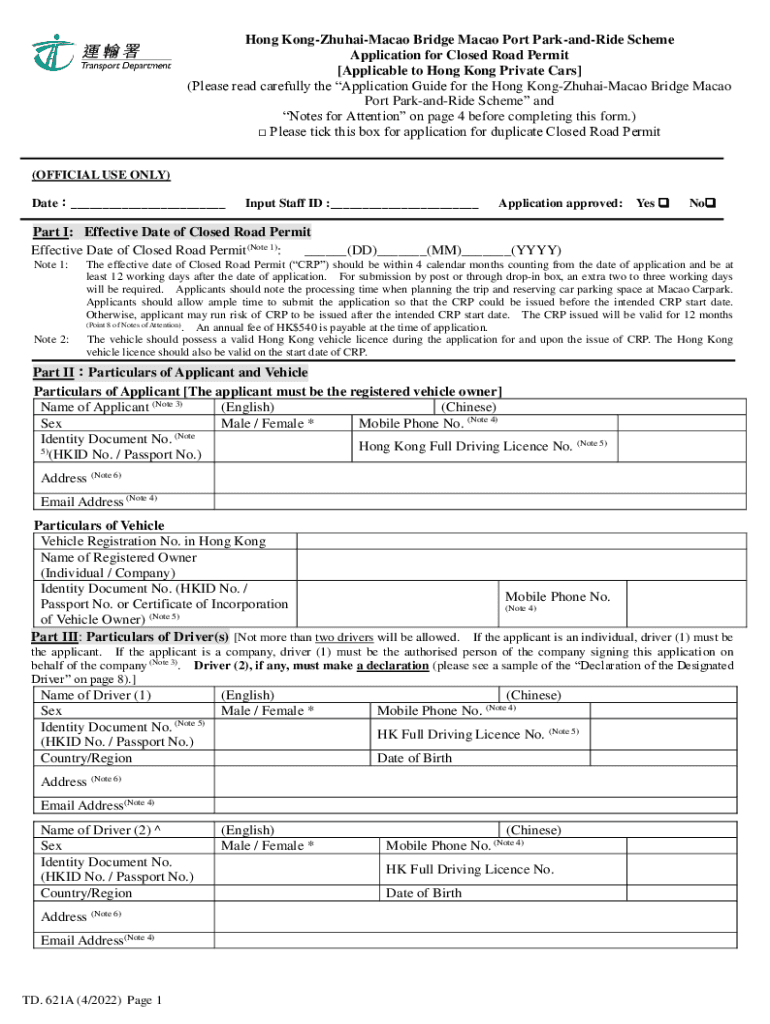 Fillable Online Hong Kong-Zhuhai-Macao Bridge Macao Port Park-and-Ride ... Fax Email Print ...