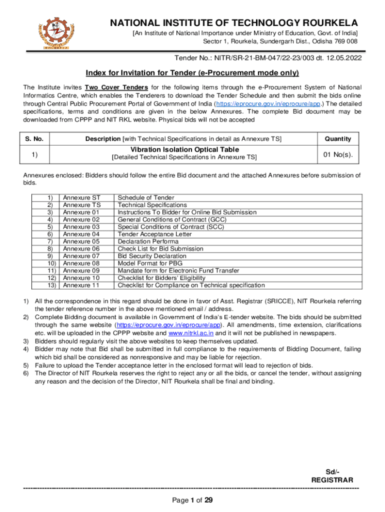 Fillable Online : NITR/SR-21-BM-047/22-23/003 dt Fax Email Print - pdfFiller