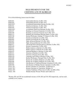 Fillable Online KOR Certificate rev 2022.03 Fax Email Print - pdfFiller