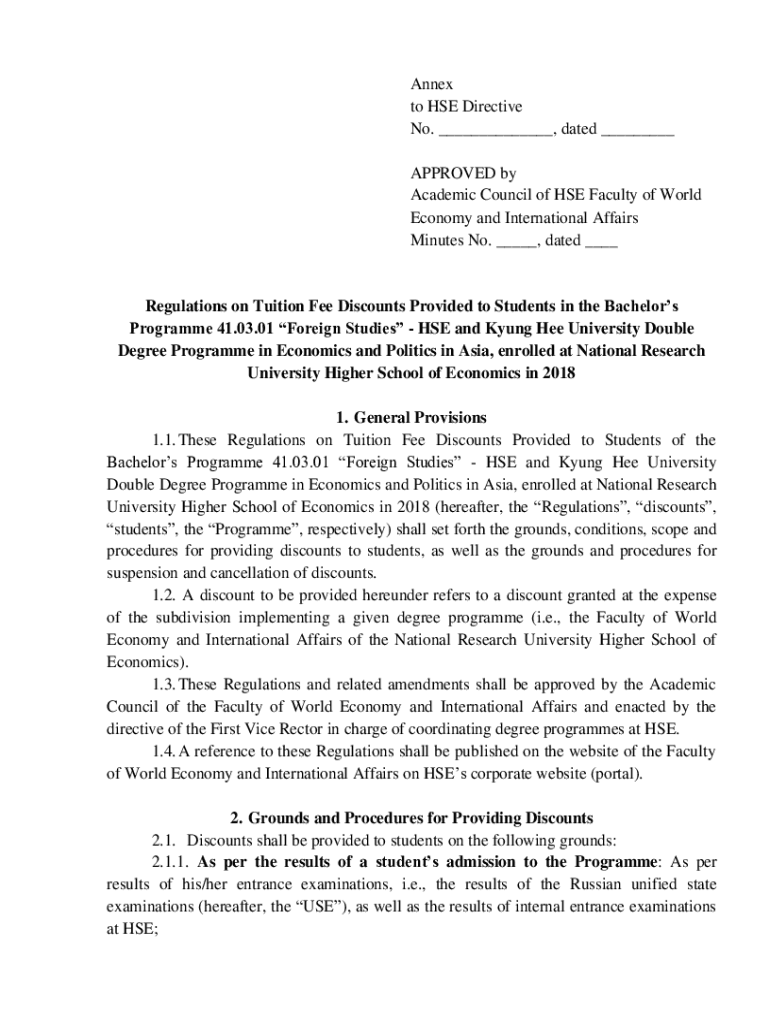 Fillable Online Annex to HSE Directive No. , datedAPPROVED by ... Fax ...