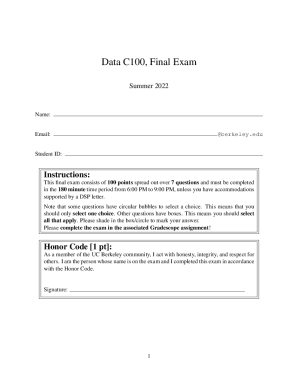 Fillable Online Data C100, Final Exam Fax Email Print - pdfFiller