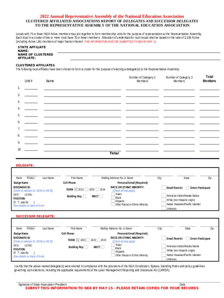 Official Delegate/Successor Election Report Instructions Doc Template | pdfFiller