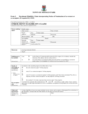 Fillable Online Eligibility-Claim-Form.pdf - Town of Mosman Park Fax ...