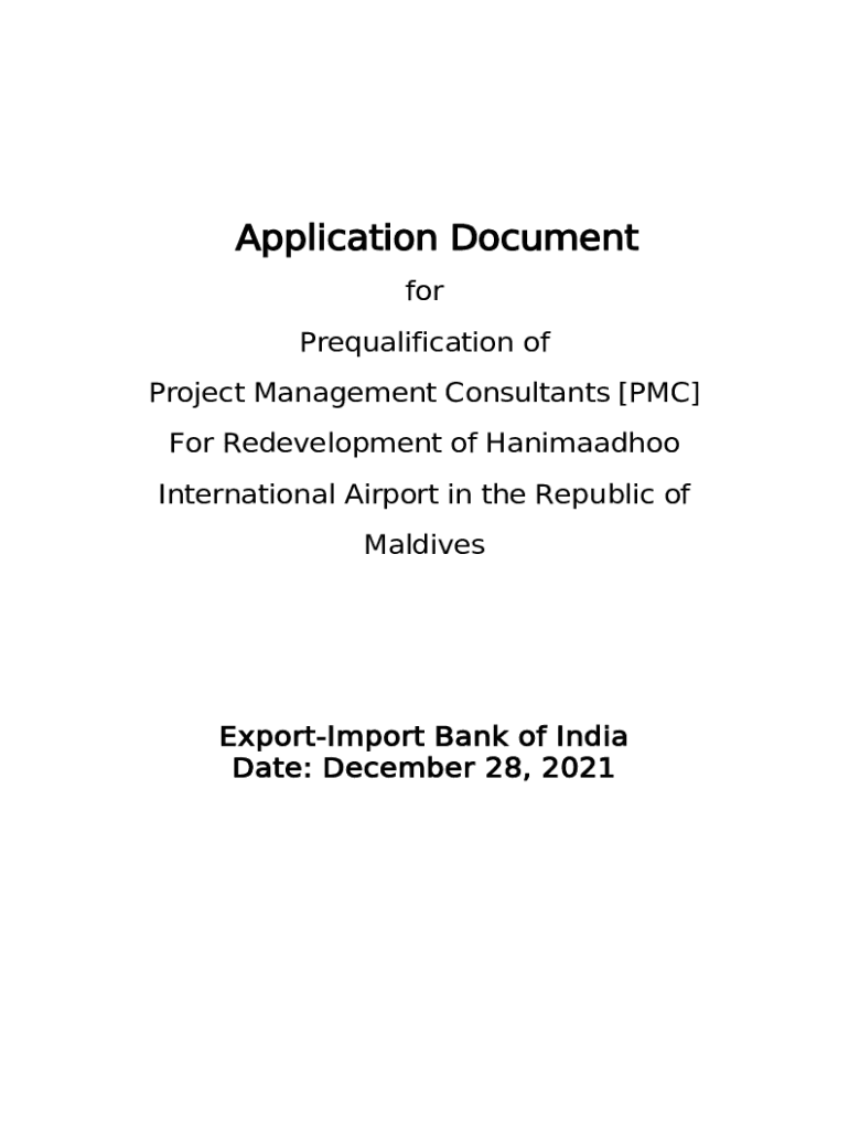 Fillable Online Selection of a Project Management Consultant (PMC ...