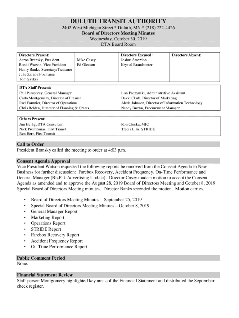 Fillable Online Duluth Transit Authority eyes better service, mainline buses ... Fax Email Print ...