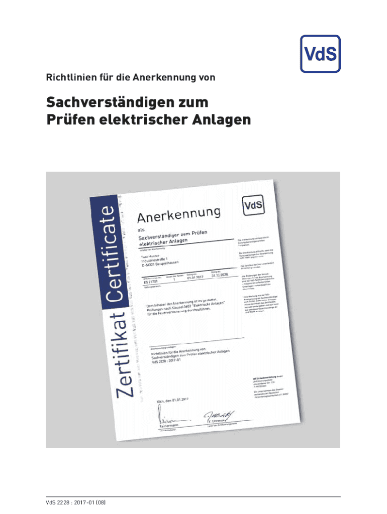 Ausfüllbar Online VdS-Richtlinien fr die Anerkennung von ...