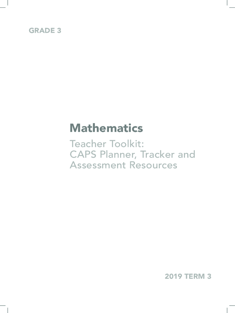 Fillable Online nect org GRADE 3. Mathematics. Teacher Toolkit: CAPS ...