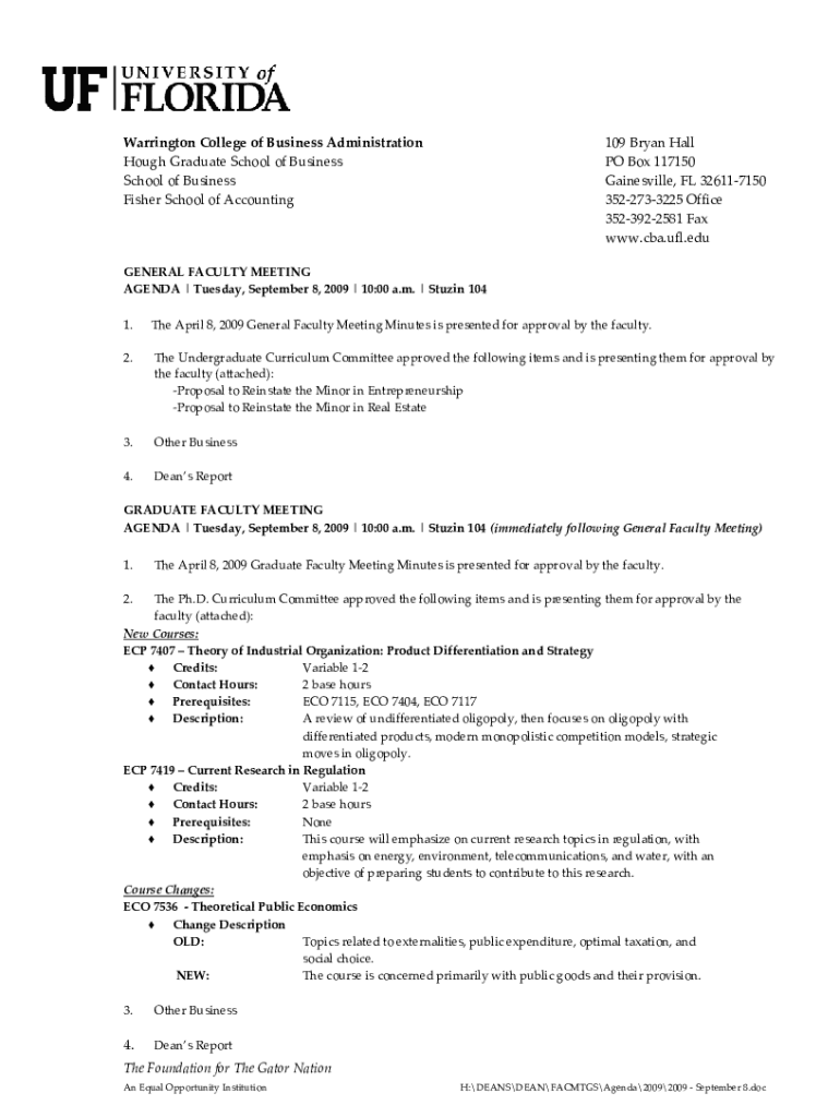 Fillable Online warrington ufl University of Florida - Hough Graduate ...