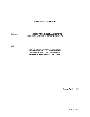 Fillable Online NORYO01.23 COLLECTIVE AGREEMENT Between ... - ONA Fax ...
