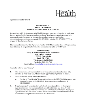Fillable Online AMENDMENT TO INTERGOVERNMENTAL AGREEMENT In ... Fax ...