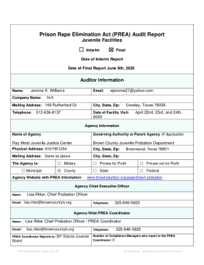 Fillable Online Prison Rape Elimination Act (PREA) Audit ReportGeorgia ...