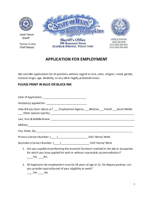 Fillable Online application - for employment Fax Email Print - pdfFiller