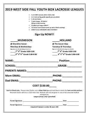 Fillable Online PBLA Camps Getting Underway, Season to Start December ...