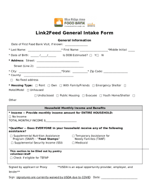 Link2Feed General Intake Doc Template | pdfFiller