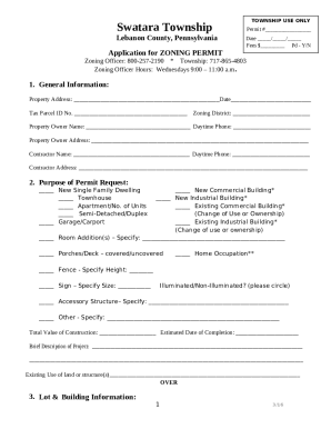 Building Construction and Zoning Permit Application s Doc Template ...