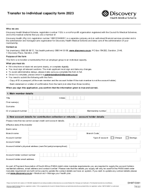 Fillable Online Transfer to individual capacity form 2023 Fax Email Print - pdfFiller