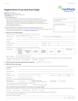 Fillable Online Registration of my new-born baby Fax Email Print ...