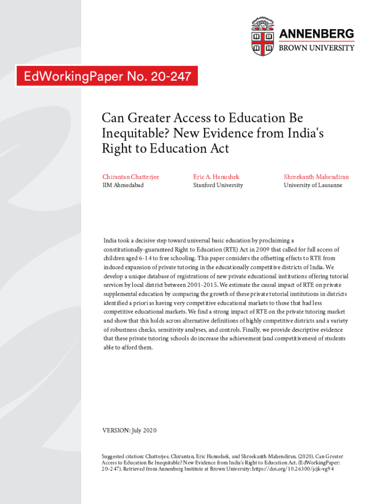 Fillable Online "India's Right to Education Act: Parents' perceptions on ... Fax Email Print ...