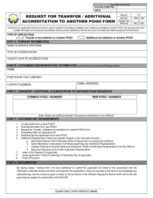 Fillable Online rev OGLD Form 220 -Transfer of POGO Notification Form ...