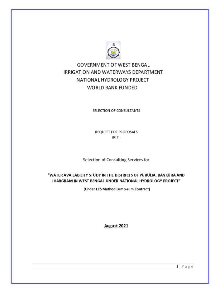 Fillable Online wbiwd gov GOVERNMENT OF WEST BENGAL - Office of the ...
