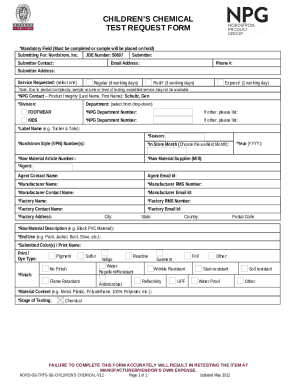 Adult Footwear Test Request Doc Template | pdfFiller