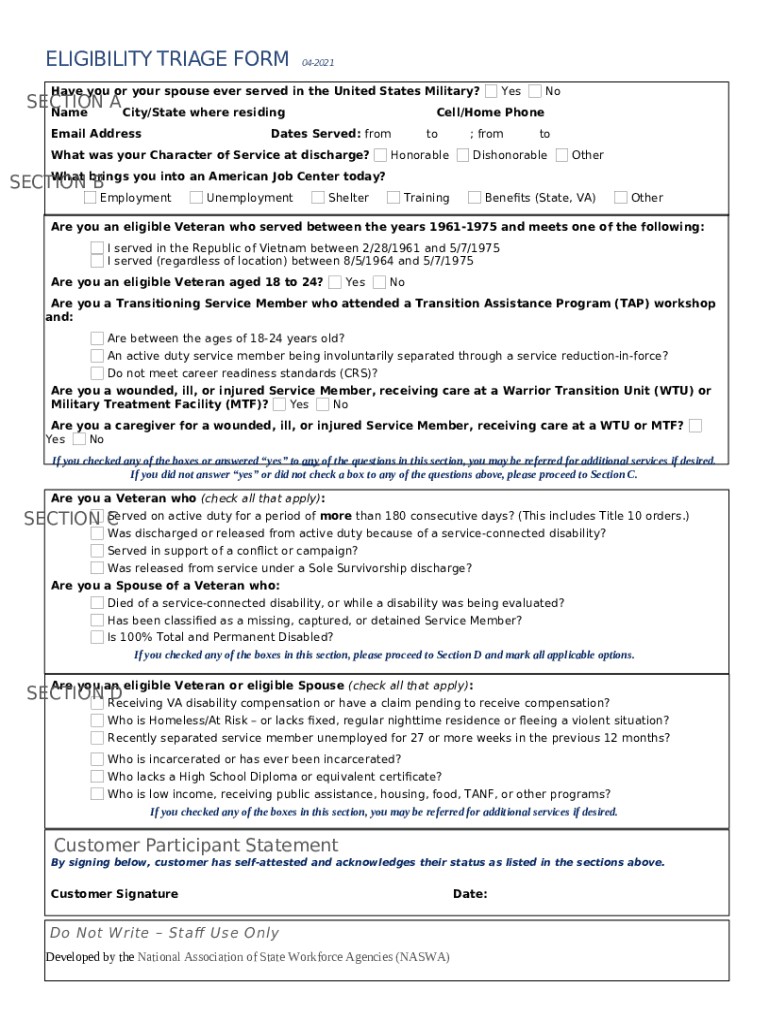 Eligibility Triage 042021 - Texas Workforce Commission Doc Template ...