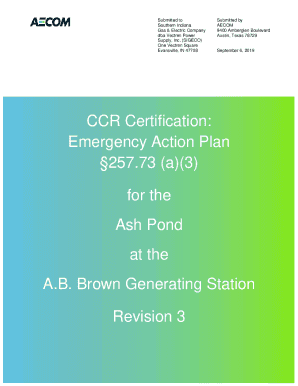 Fillable Online CCR Certification: Emergency Action Plan 257.73 (a)(3 ...