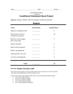 Conditional Statement Children's Book by Ricquel Brager Doc Template ...