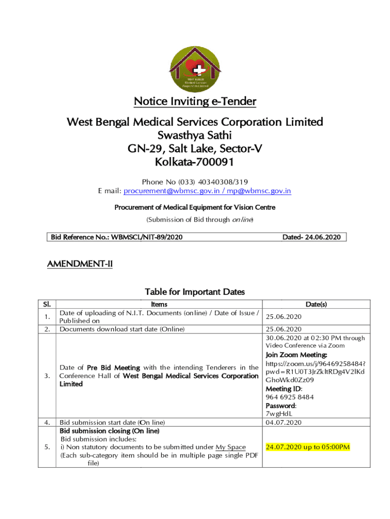 Fillable Online Procurement of Medical Equipment for Vision Centre Fax ...